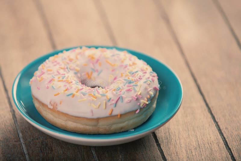 Donut on a table. stock image. Image of brown, fried - 40825017