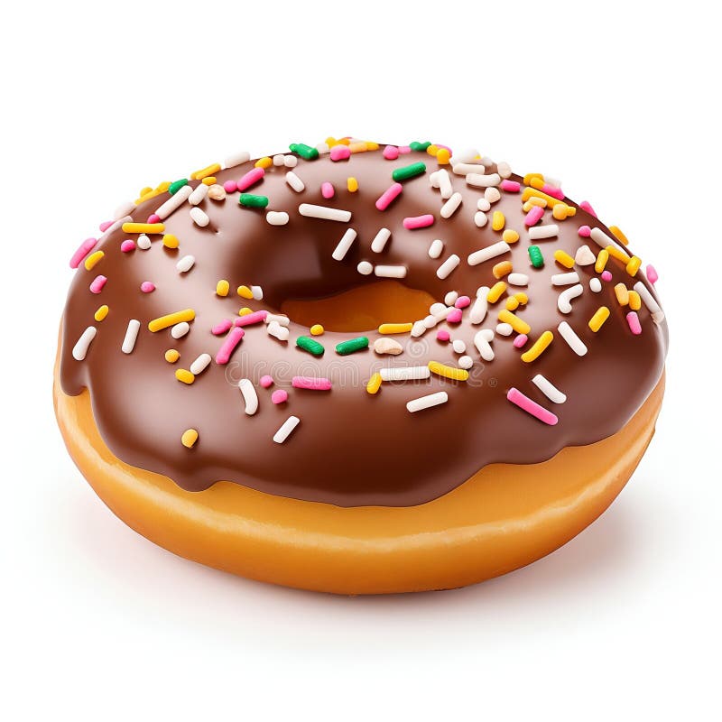 Donut with Topping Isolated on White Background. Generative Ai Stock ...