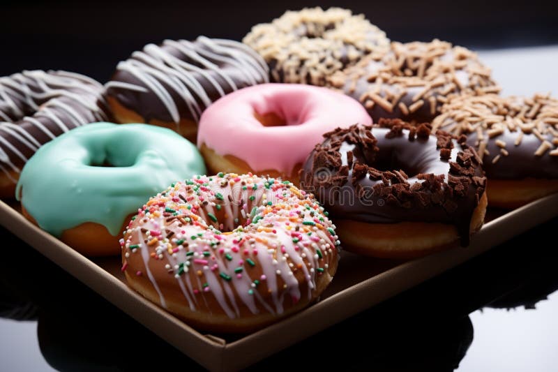 Donuts in Appealing Presentation after Creative Enhancements and Edits Stock Illustration ...