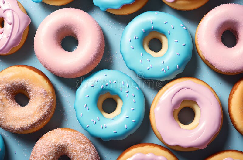 Donuts. Assorted Donuts with Different Glazes. Generative AI. Stock ...