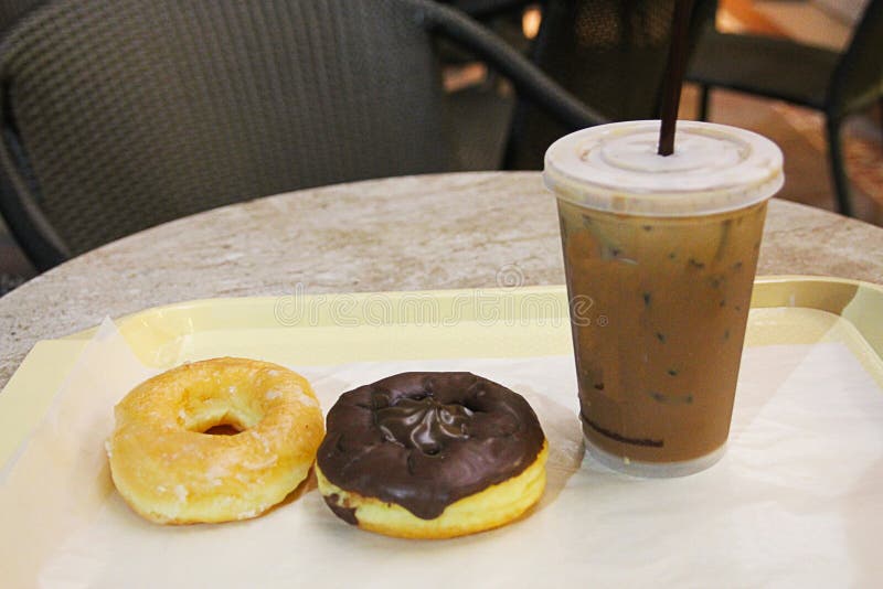 Donuts and coffee stock photo. Image of round, dark, tasty - 60061744