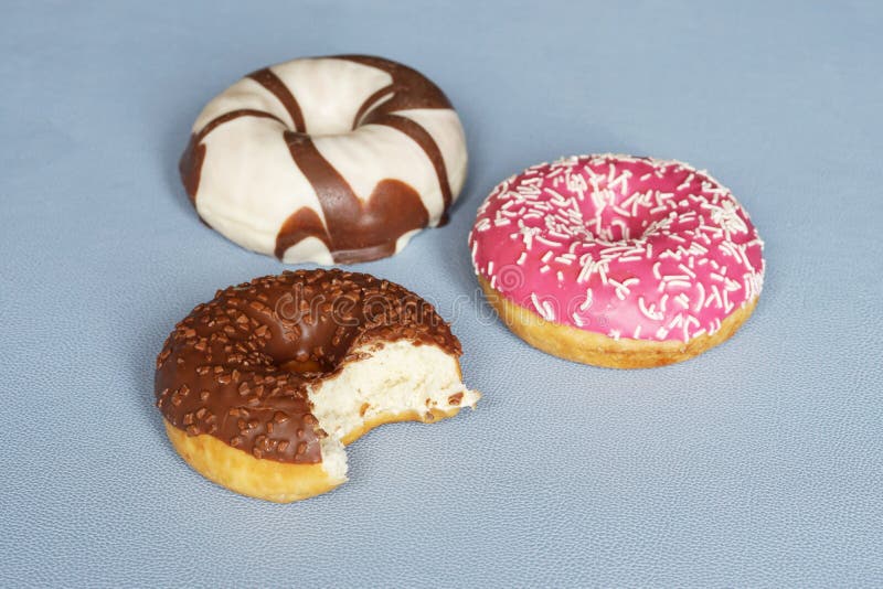 Donuts with Different Icing Stock Image - Image of sweet, dessert: 69243843