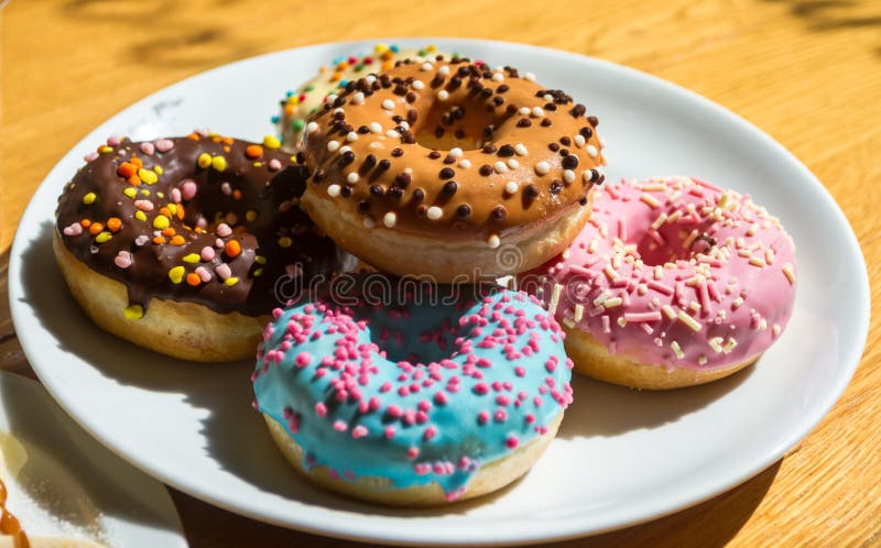 Donuts, Different Types, Flavors and Colors Stock Image - Image of ...