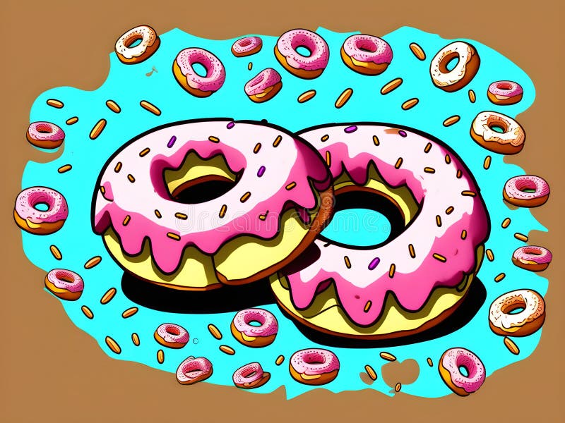 Donuts, Generative AI Illustration Stock Illustration - Illustration of ...