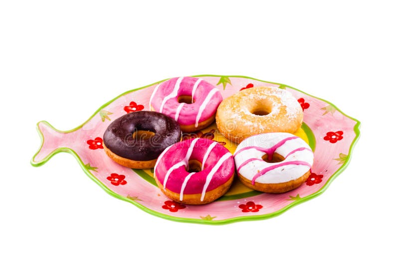 Donuts on a Fish Shaped Plate Stock Image - Image of bread, snack: 48007257