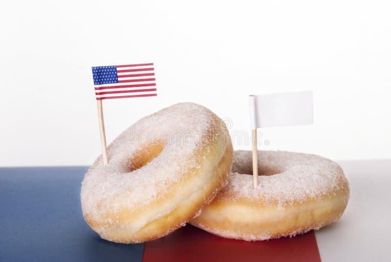 Donuts with Flags stock photo. Image of isolated, doughnut - 41525748