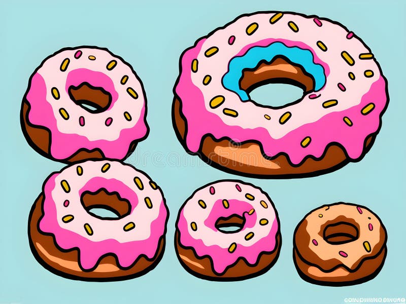 Donuts, Generative AI Illustration Stock Illustration - Illustration of ...