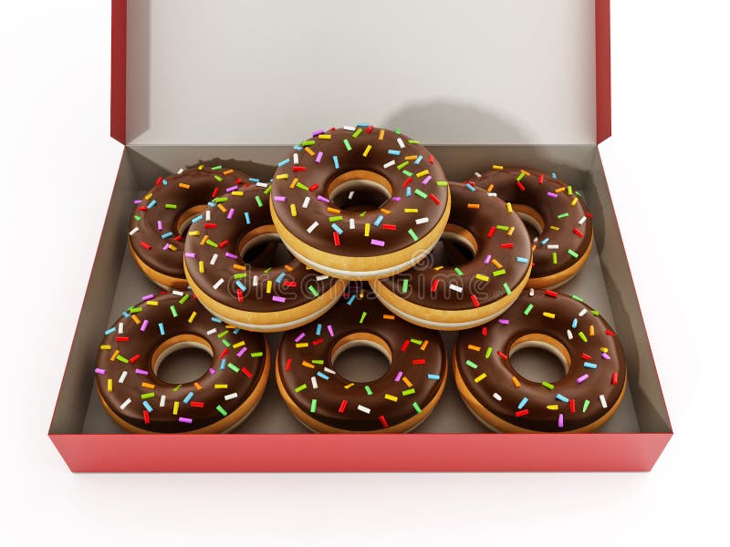 Donuts in a box stock vector. Illustration of boxed, isometric - 1853308