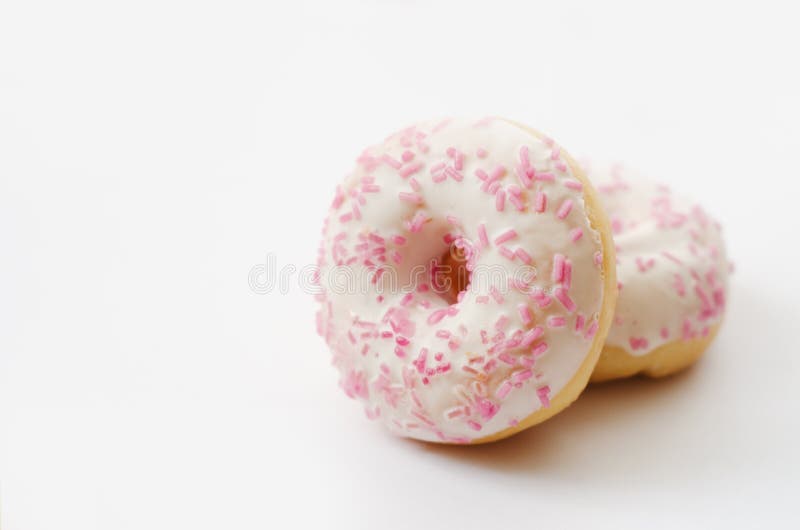Donuts isolated in white stock photo. Image of snack - 112013642