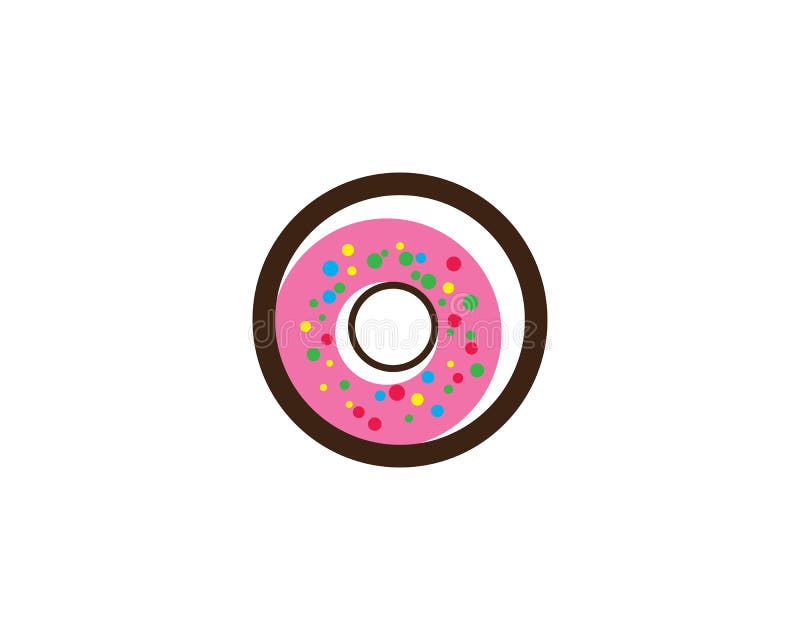 Donuts Logo. Bakery, Donuts, Cafe Emblem. Donut with Pink Icing and ...