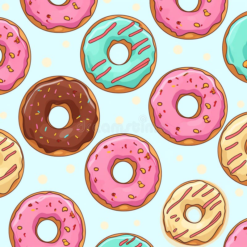 Donuts Pattern Background, Design Seamless Pattern, for Nursery Backdrop, Wallpaper Print Stock ...