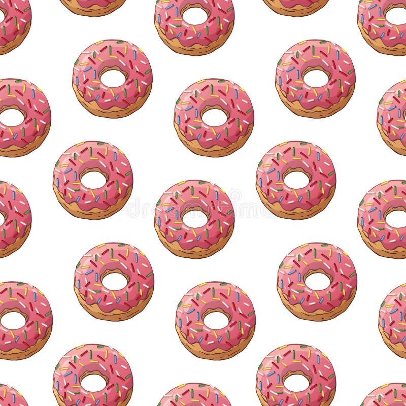 Donuts pattern stock vector. Illustration of menu, pack - 130989315