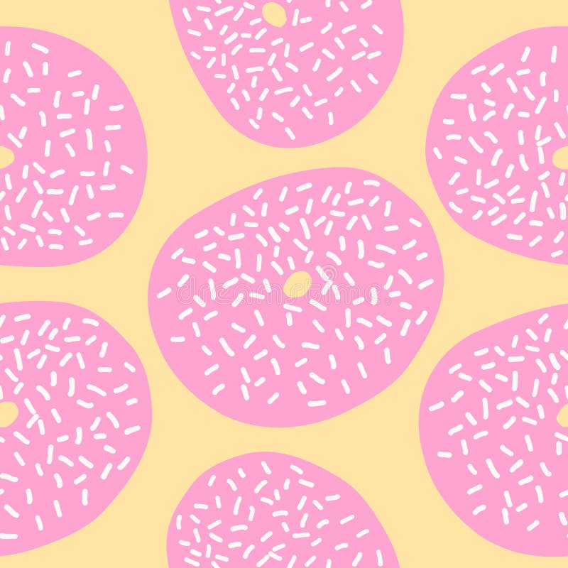 Seamless Donuts Pattern in Cartoon Flat Style Stock Vector ...