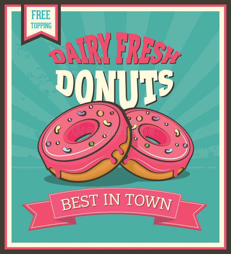 Donuts Retro Poster Stock Illustrations – 484 Donuts Retro Poster Stock ...