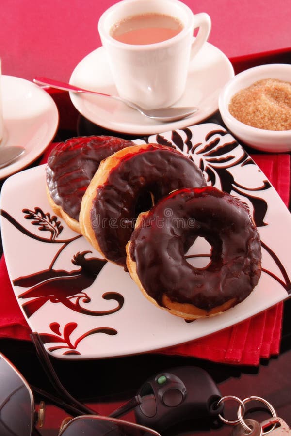 Donuts on the run stock photo. Image of chocolate, fried - 9375712