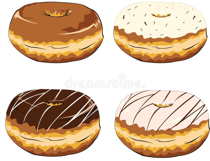 Donuts stock vector. Illustration of cake, food, fried - 32262231