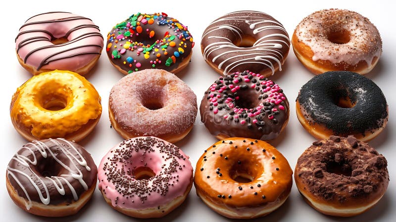 Donuts_Set_Isolated_on_White_1 Stock Illustration - Illustration of ...