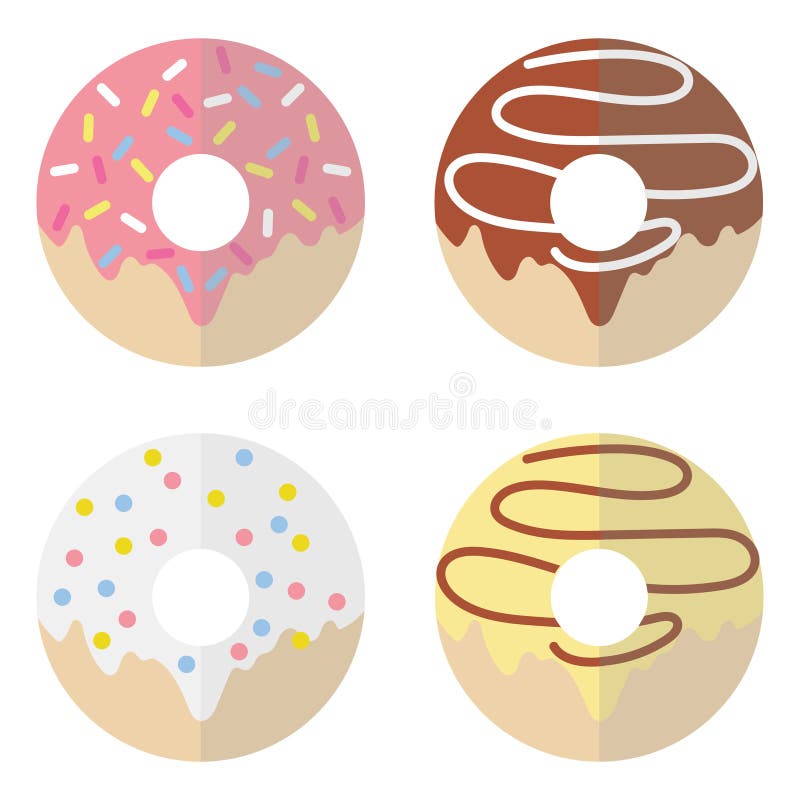 Donuts, a Set of Realistic Donuts on a White Background with a White ...