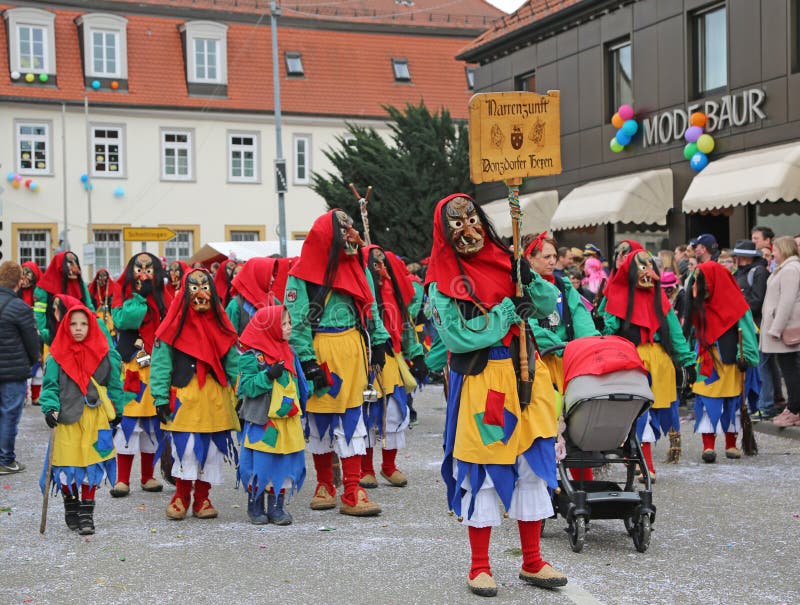Donzdorf, Germany- March 03, 2019: Traditional Carnival Procession ...