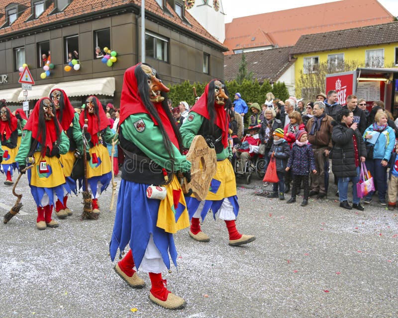 Donzdorf, Germany- March 03, 2019: Traditional Carnival Procession ...