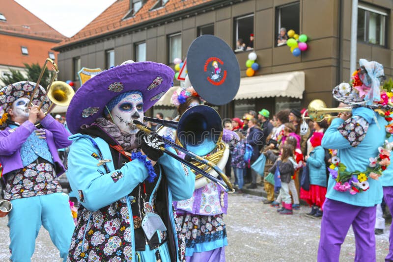 Donzdorf, Germany- March 03, 2019: Traditional Carnival Procession ...