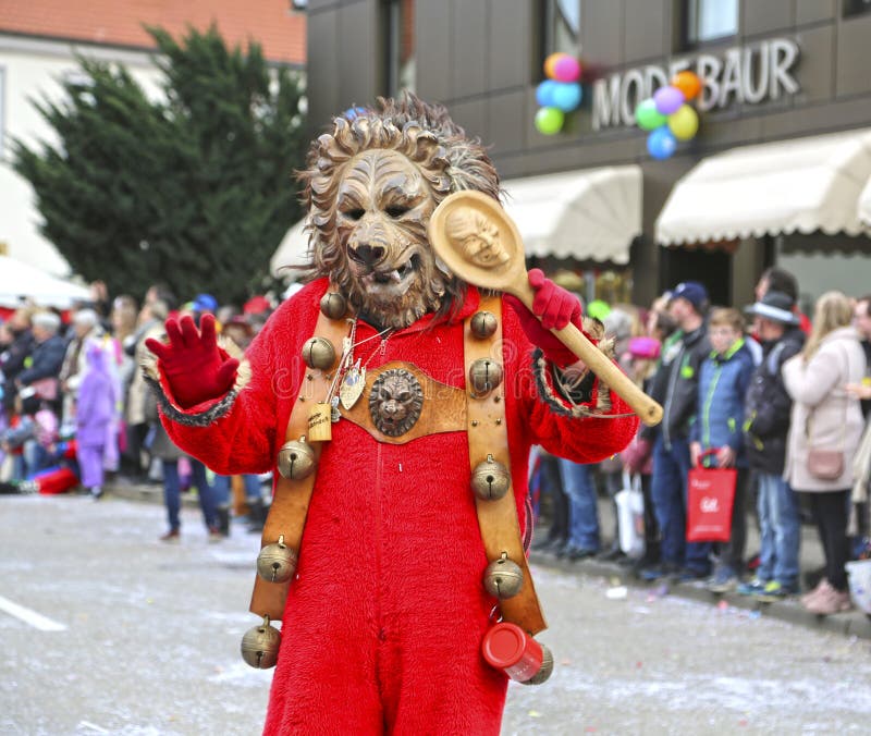 Donzdorf, Germany- March 03, 2019: Traditional Carnival Procession ...