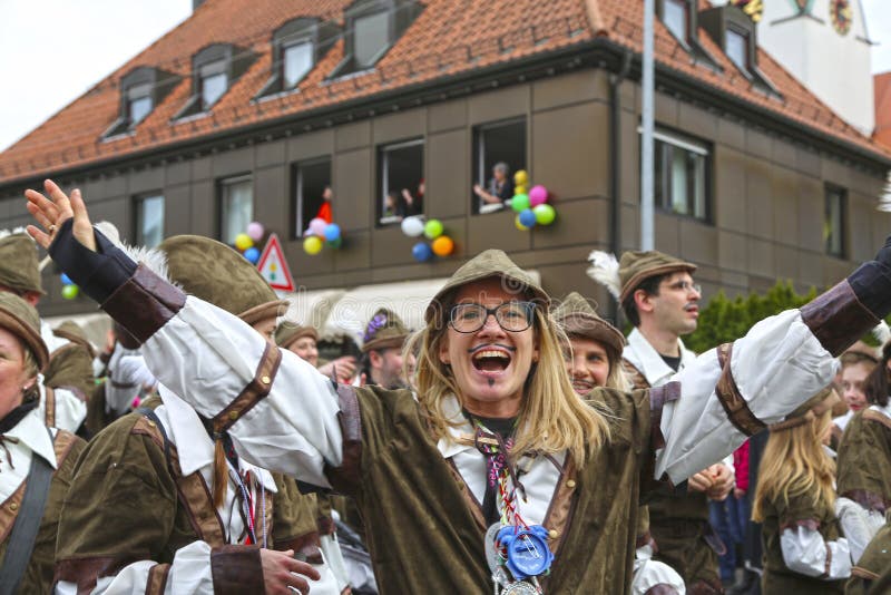 Donzdorf, Germany- March 03, 2019: Traditional Carnival Procession ...