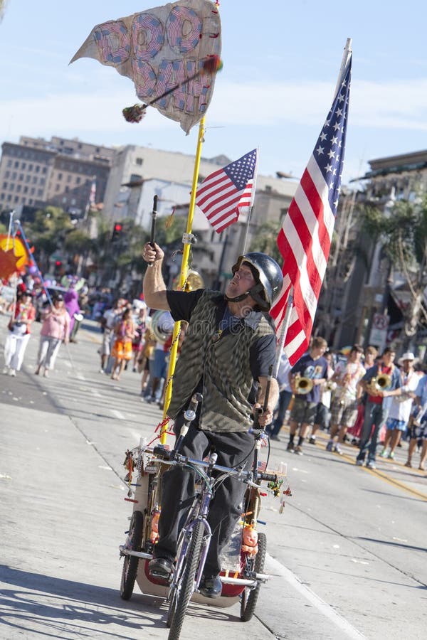 Doo Dah Parade Baton Man on Bike Editorial Photography - Image of ...