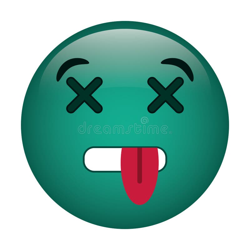 Dood Emoticon Grappig Pictogram Vector Illustratie - Illustration of ...