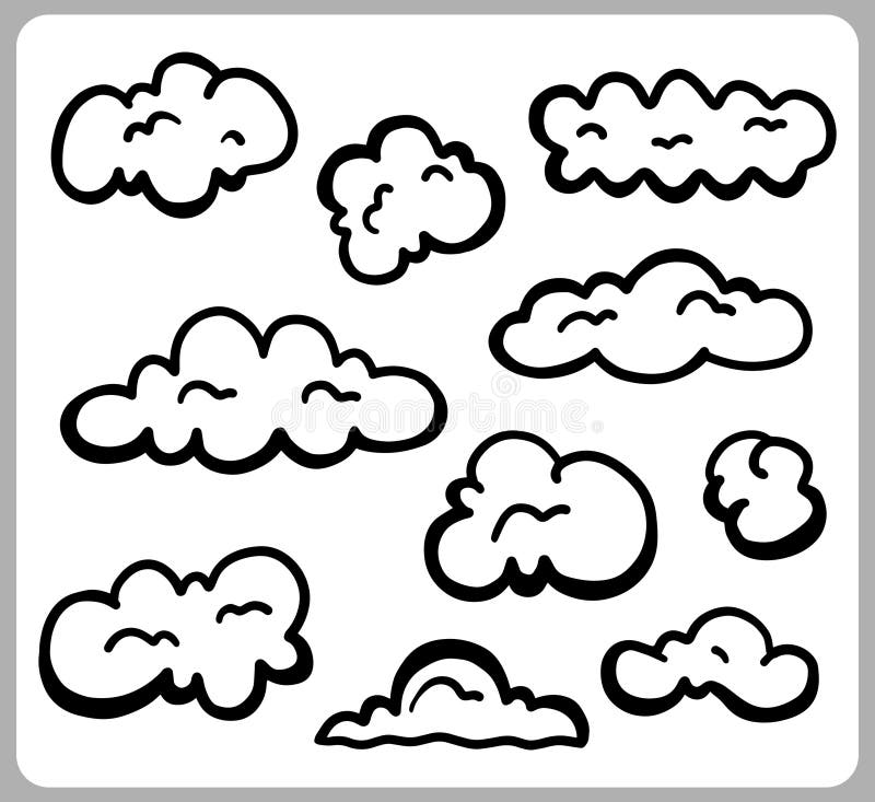 Sky Clouds Line Art Ink Stock Illustrations – 474 Sky Clouds Line Art ...