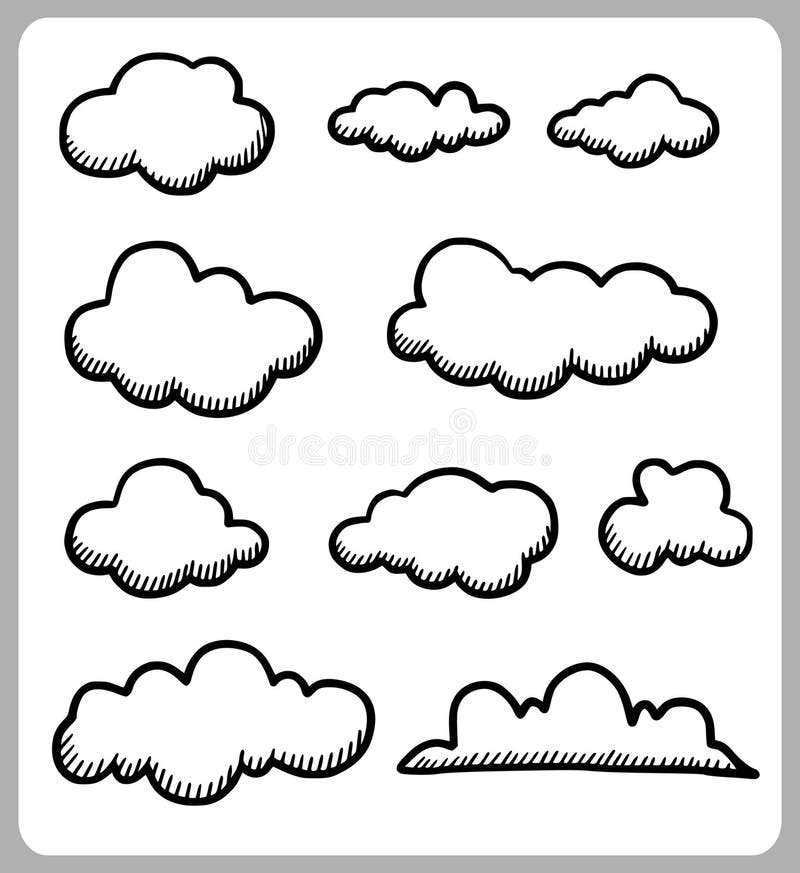Sky Clouds Line Art Ink Stock Illustrations – 474 Sky Clouds Line Art ...