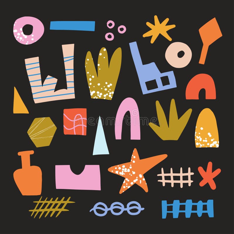 Doodle Abstract Organic Shapes Collection Stock Vector - Illustration ...