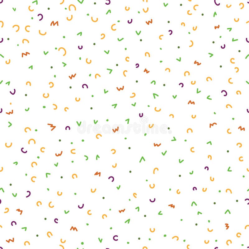 Doodle Abstract Seamless Pattern of Hand Drawn White Background Stock ...