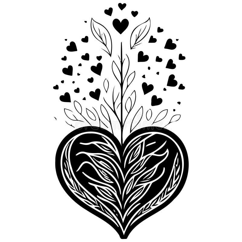 Doodle Abstract Sketch Love Heart Illustration Sketch Hand Draw Stock ...