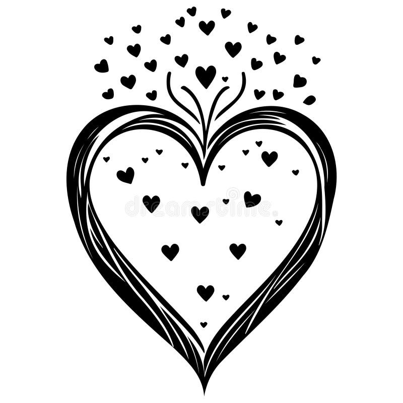 Doodle Abstract Sketch Love Heart Illustration Sketch Hand Draw Stock ...