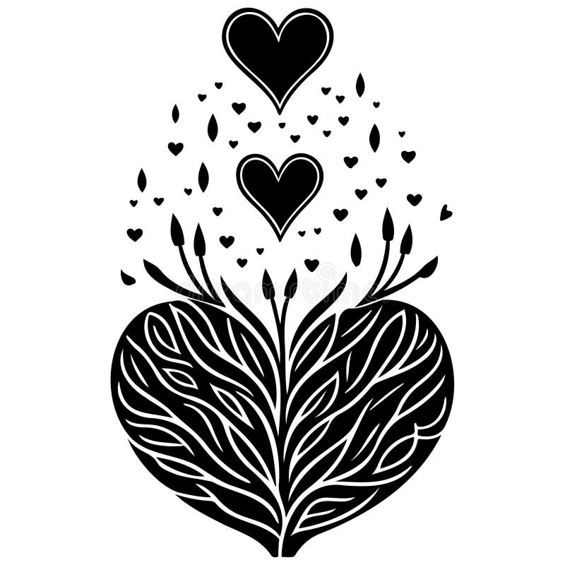 Doodle Abstract Sketch Love Heart Illustration Sketch Hand Draw Stock ...