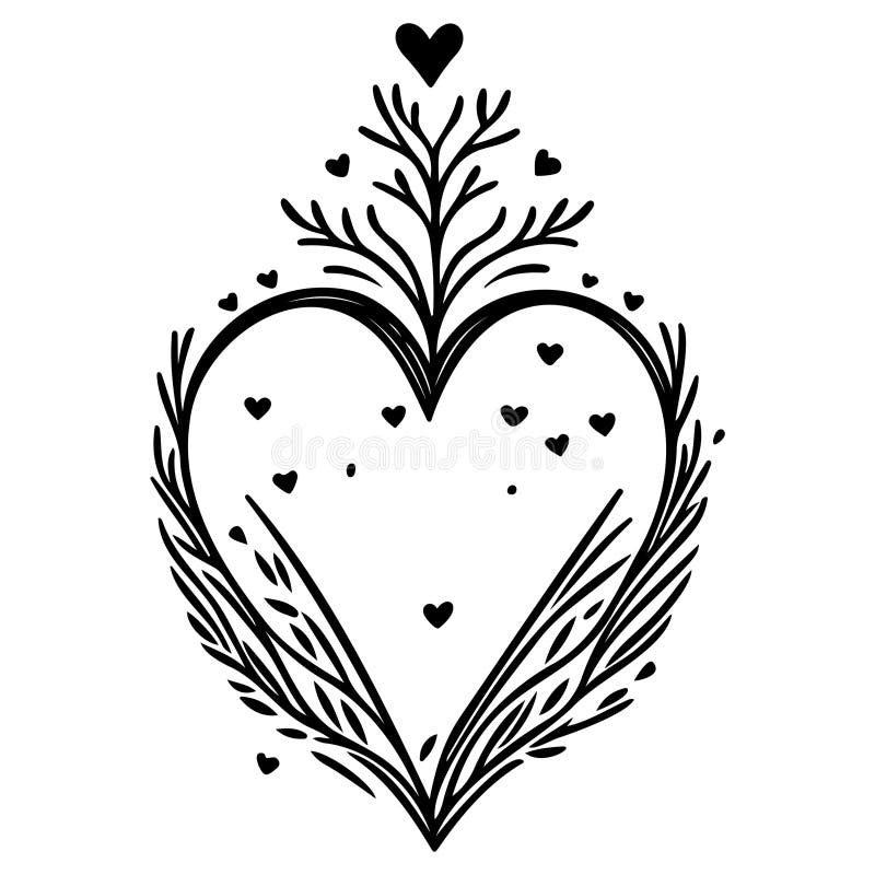 Doodle Abstract Sketch Love Heart Illustration Sketch Hand Draw Stock ...