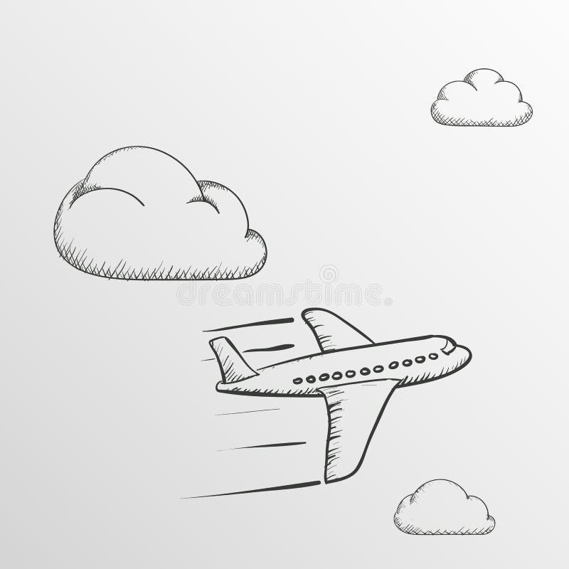 Doodle Airplane. Stock Illustration. Stock Vector - Illustration of ...