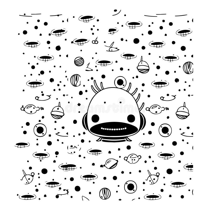 Doodle Alien Ufo Space Hand Draw Illustration Sketch Hand Draw Stock ...