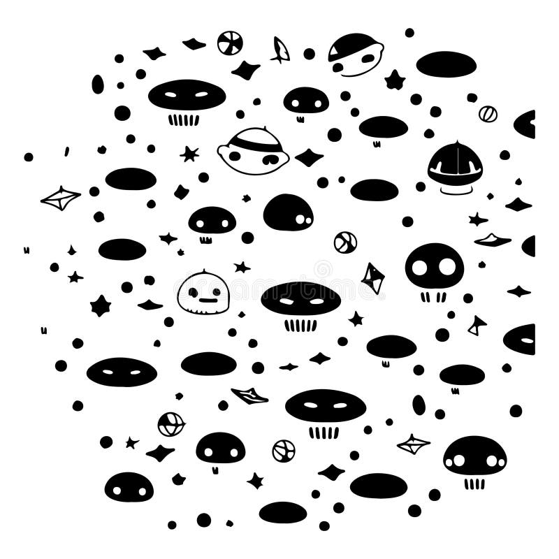 Doodle Alien Ufo Space Hand Draw Illustration Sketch Hand Draw Stock ...