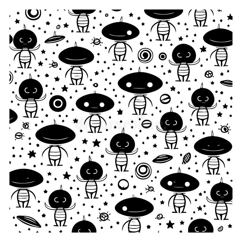 Doodle Alien Ufo Space Hand Draw Illustration Sketch Hand Draw Stock ...