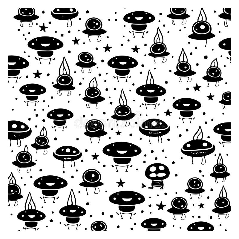 Doodle Alien Ufo Space Hand Draw Illustration Sketch Hand Draw Stock ...