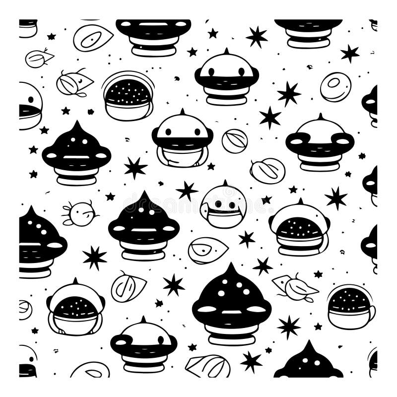 Doodle Alien Ufo Space Hand Draw Illustration Sketch Hand Draw Stock ...