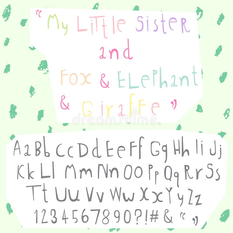 Hand drawn doodle font set stock vector. Illustration of cartoon - 99266723