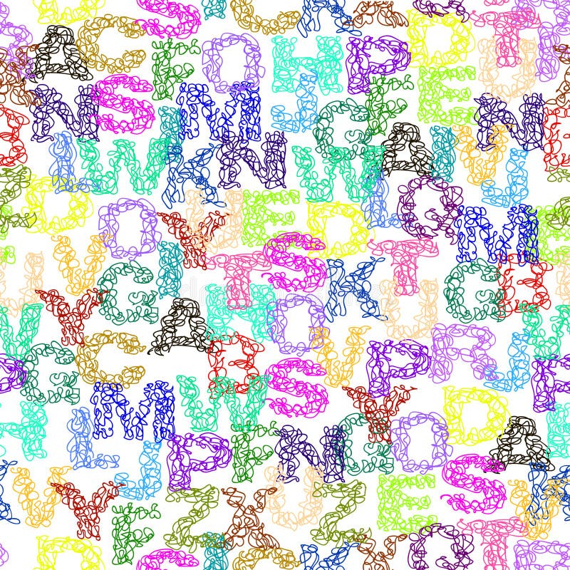 Doodle alphabet pattern stock vector. Illustration of decorative - 48518724