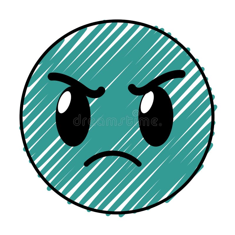 Doodle Angry Face Gesture Emoji Expression Stock Vector - Illustration ...