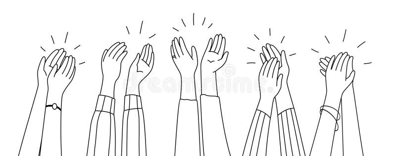 Doodle Applause Hands Silhouettes, Clapping Arms Stock Vector ...
