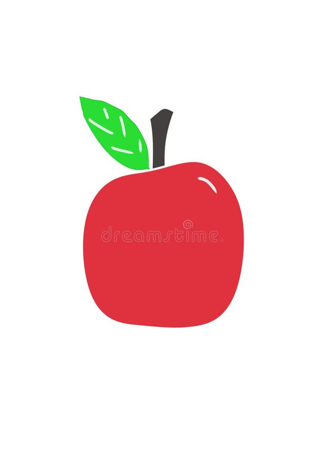 Doodle Apple Fruit Red Iconic Stock Illustration - Illustration of icon ...