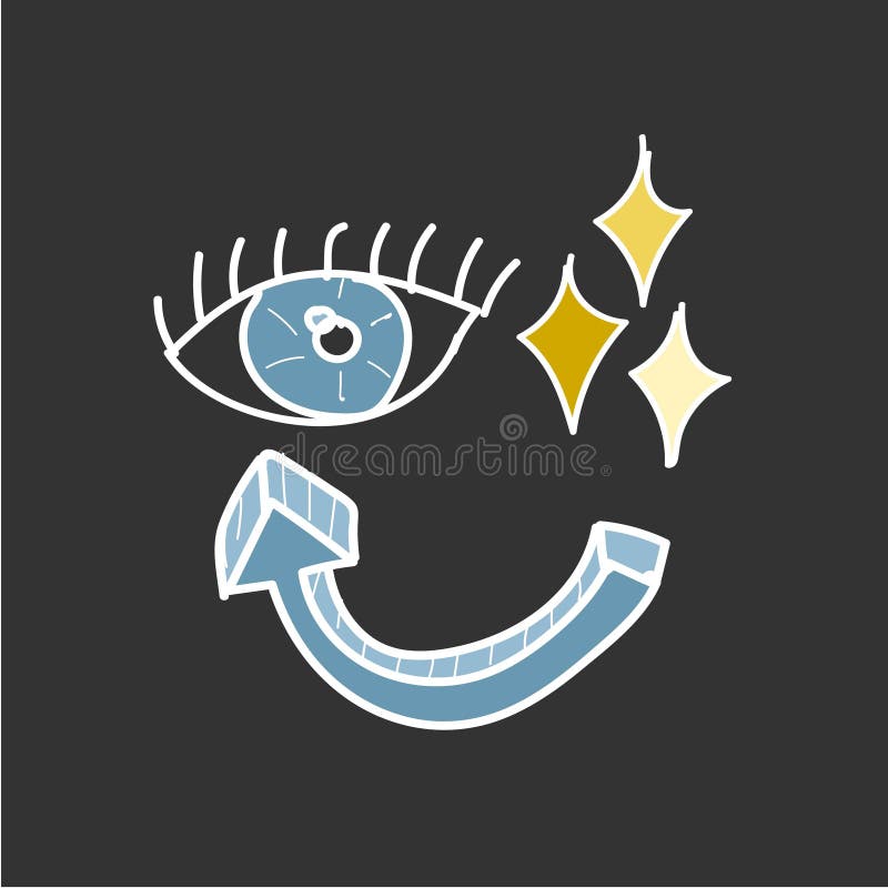 Doodle of Arrow Back and Eye Stock Vector - Illustration of drawing ...