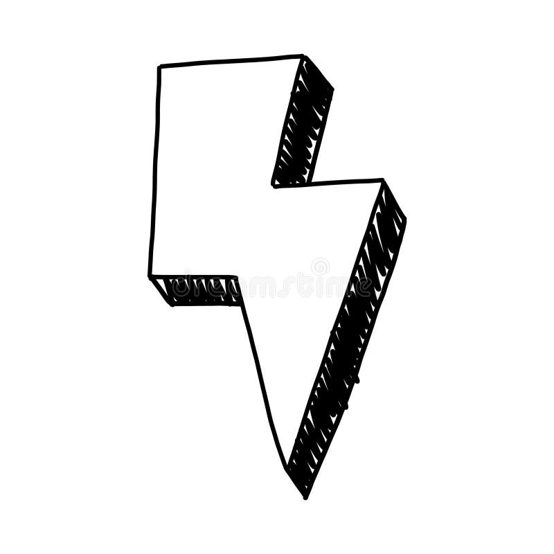 Doodle Arrow. Hand Drawn Sketchy Line Pointer and Sign Lightning Bold ...